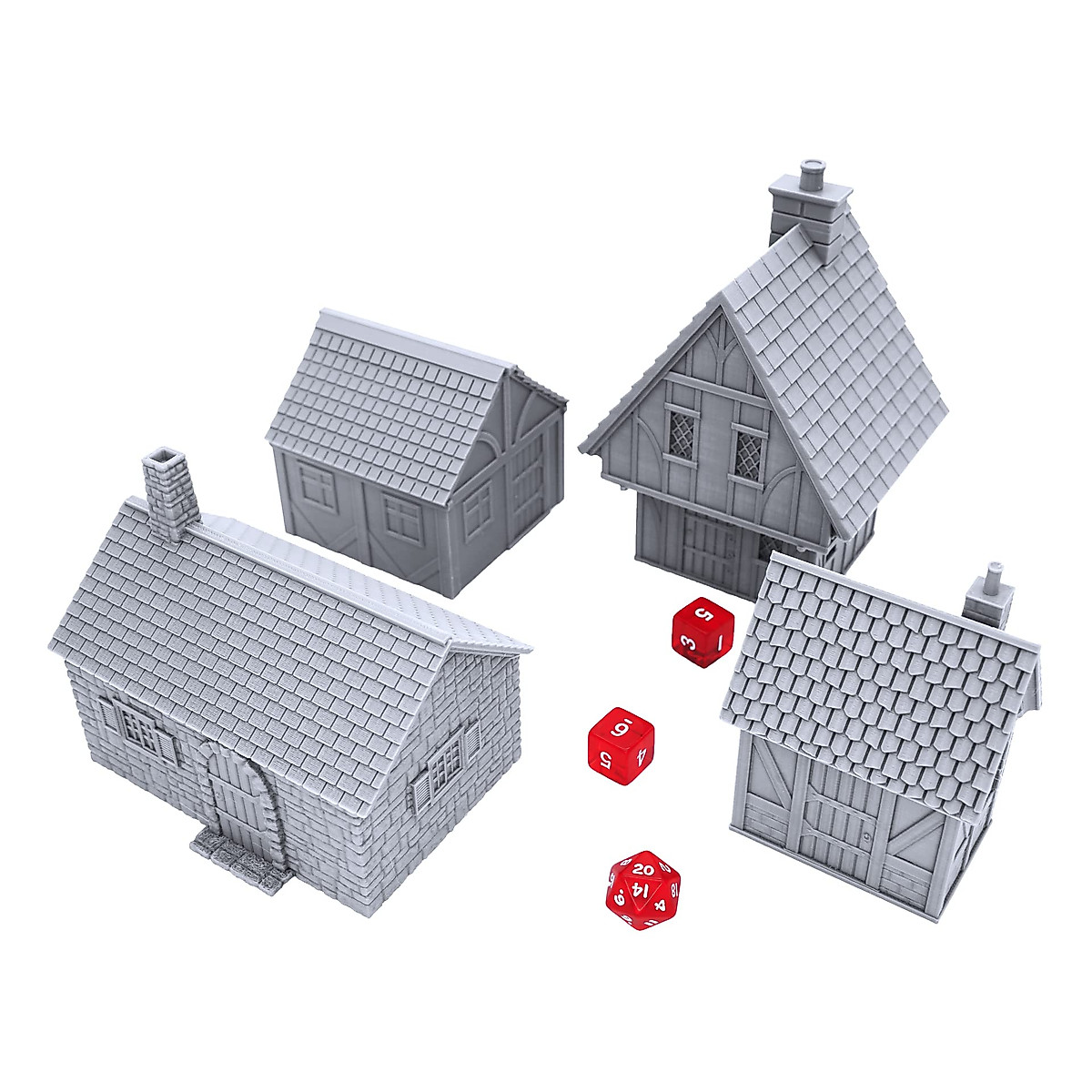 EnderToys Cottage Bundle, Terrain Scenery for Tabletop 28mm Miniatures Wargame, 3D Printed and Paintable