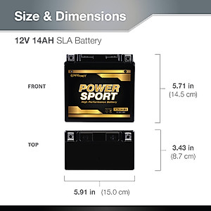 ExpertPower ETX14-BS 12v14Ah YTX14-BS replacement (12V 14Ah Sealed) Maintenance Free Battery