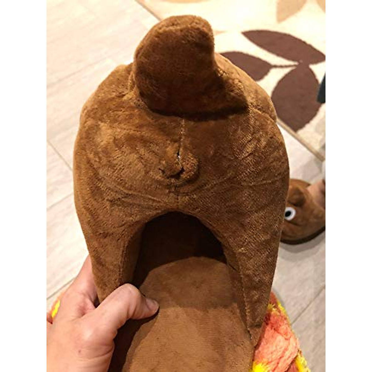 Funny Shoes, Women Plush Slippers Cartoon Shit Home Warm Home Shoes EVA Soled Flat Cute Indoor Furry Cotton Slippers 7 Unisex Slippers
