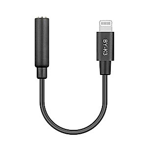 BOYA by-K3 Female 3.5mm TRRS Microphone Adapter Cable to MFi Certified Lightning Connector Dongle, Headphones Adapter for iPhone 12 Mini 12 Pro Max 11 Pro Max X XR XS iPhone 7 7P 8 8P