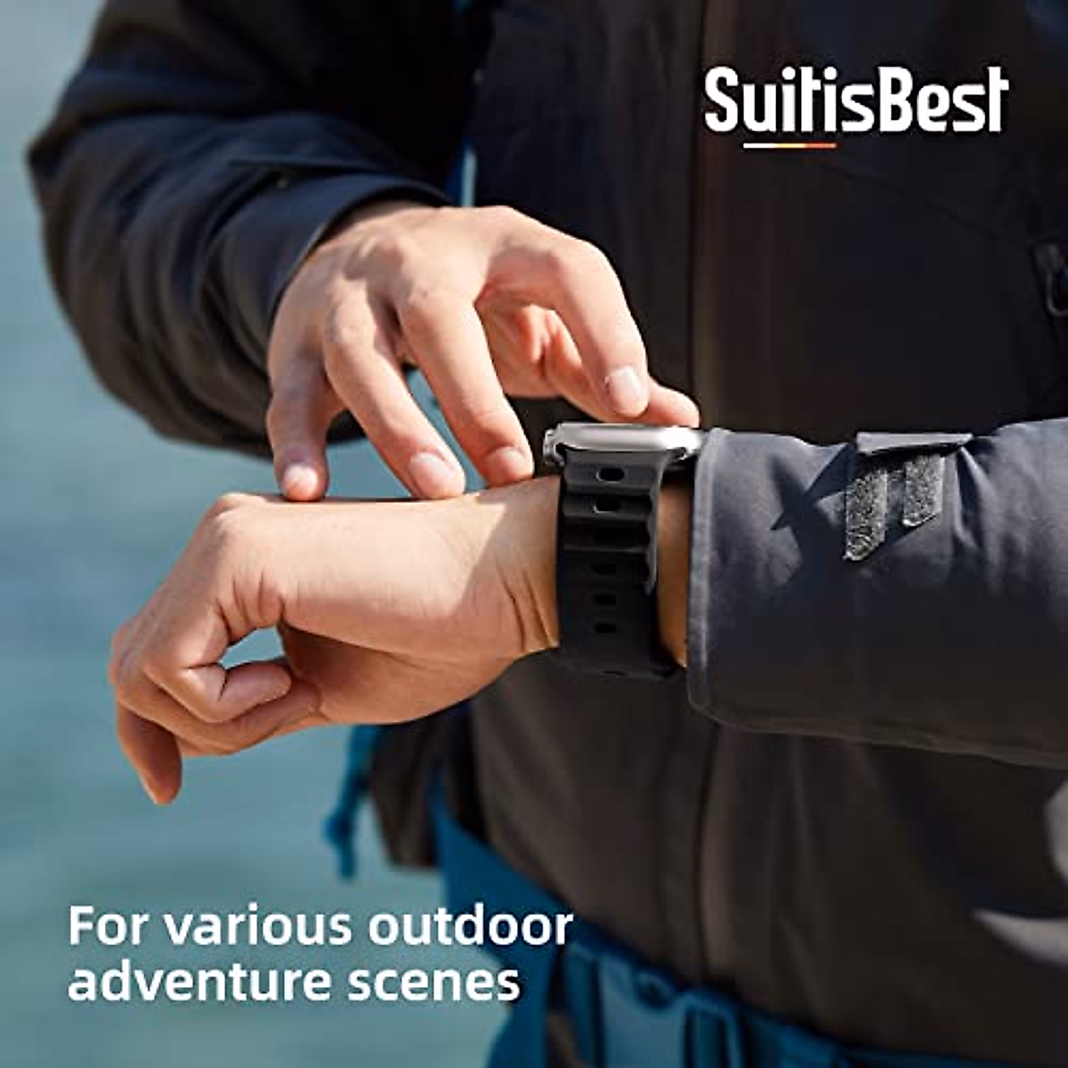 Suitisbest Sport Bands 3-Pack Compatible with Apple Watch Ultra 49mm, 45mm, 44mm for Men - Waterproof Silicone Bands with Anti-Scratch, Sweat-Wicking Properties