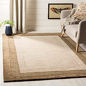 SAFAVIEH Impressions Collection 7'6" x 9'6" Green / Beige IM821D Handmade Premium Wool Area Rug