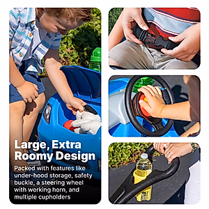 Step2 Whisper Ride II Buggy Kids Push Car, Ride On Toy, Stroller Substitute, Includes Seat Belt & Horn, Made of Durable Plastic, Max Weight 50 lbs., For Toddlers 1.5-4 Years Old, Blue