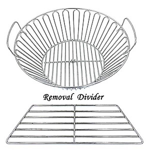 ZBXFCSH 13.5'' Charcoal Ash Basket Fits for Large Big Green Egg Grill, Kamado Joe Classic, Pit Boss, Louisiana Grills,Primo Kamado Grill and Other Grills.