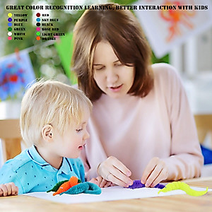 Zalmoxe 12 Pcs Fuzzy Worms on with a Invisible String Carnival Party Favors for Kids Birthday (12 Colors)