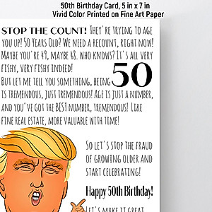 GIFTSFARM Funny 50th Birthday Card, 50 Birthday Card for Women Men, Birthday Card Decoration Gifts for Him or Her Turning 50 Years Old (5 x 7 Inch Birthday Card with Kraft Envelope)