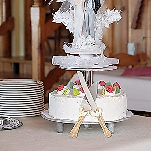 senover Rustic LOVE Wedding Cake Serving and Champagne Flute Glasses Set Bride and Groom Wedding Supplies for Engagement Wedding Gift Anniversary Present Christmas Gift