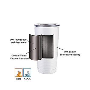 PYD Life Sublimation Blanks Tumbler White 20 OZ Stainless Steel Coffee Travel Tumbler Cups with Lid Sublimation Mugs Cups for Heat Transfer 4 Pack