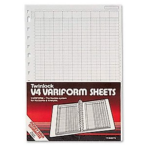 Rexel Twinlock Variform V4 Cash Refill Sheets 6 Columns (75 Sheets),White