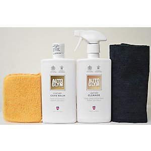 Autoglym Leather Cleaner & Leather Care Balm Combo Care Pack with Free Edgeless Microfiber & Microfiber Applicator