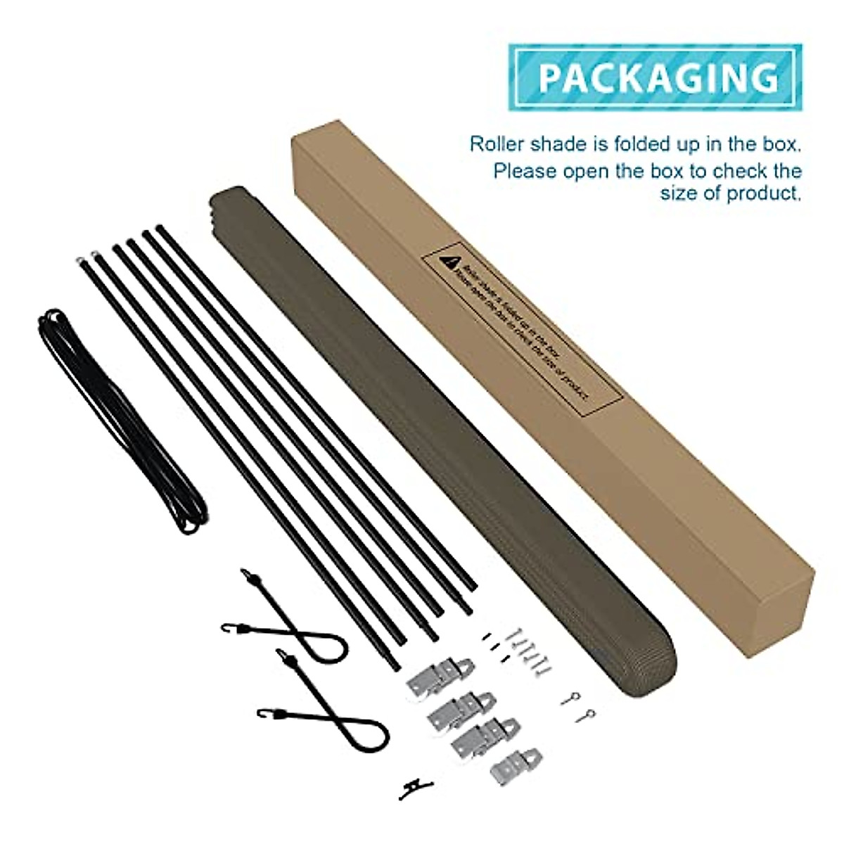 Coarbor Outdoor Roll up Shades Blinds for Porch Patio Shade Exterior Roller Shade Privacy Shade Screen for Deck Pergola Gazebo Brown 8'W x 6'H