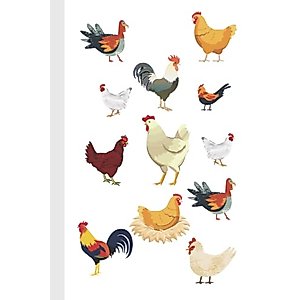 Chickens: 120 Page Black Lined Notebook