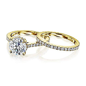 Kobelli 2ct Round Moissanite Fancy Hidden Halo Set - white-gold / 7.0 G-H