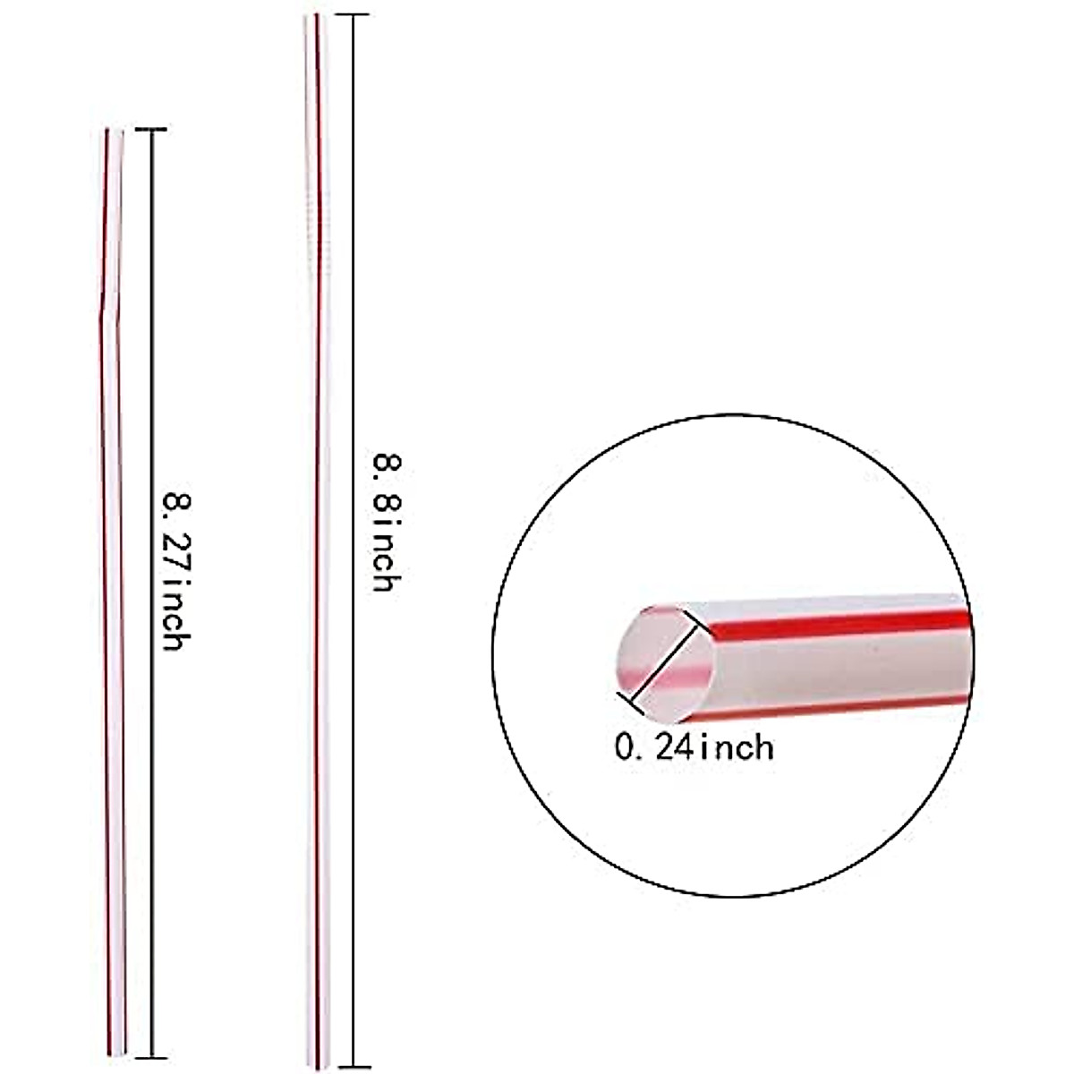 500 Pcs 8.27 Inch Colorful Flexible Plastic Drinking Straws,Individually Wrapped , Bendable,Disposable,Thick Straw for Party, for Use with Any Jumbo Cup or Water Bottle,BAP Free, Dia 0.24inch