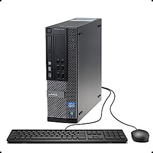 Dell Desktop PC Computer SFF OPTIPLEX 7010, Intel Quad Core i5-3470 up to 3.6GHz, 8G DDR3, 500G, DVD, WiFi, BT, VGA, DP, Windows 10 Pro 64 Bit-Multi-Language Supports English/Spanish/French(Renewed)