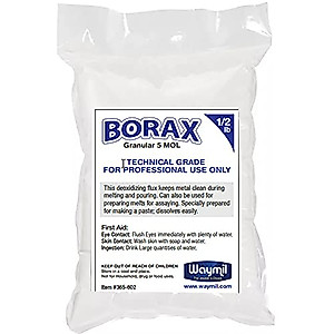 Borax Flux 1/2 Pound Melting Gold Silver Crucible Glaze Jewelry Casting 8oz