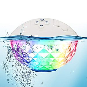 Bluetooth Speakers with Colorful Lights, Portable Speaker IPX7 Waterproof Floatable, Built-in Mic,Crystal Clear Sound Speakers Bluetooth Wireless 50ft Range for Home Shower Outdoors Pool Travel.