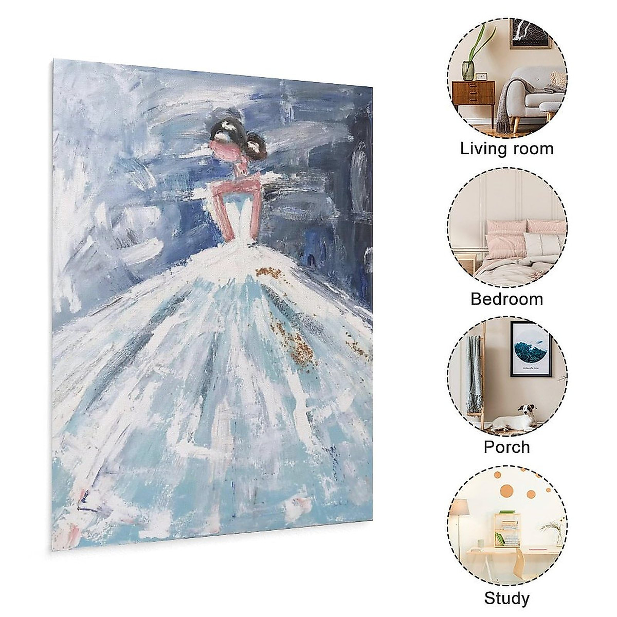 Abstract Wall Art Figure with Dress French High Fashion Painting Oil Painting Wall Art Paintings Canvas Wall Decor Home Decor Living Room Decor Aesthetic 24x32inch(60x80cm) Unframe-Style