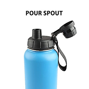 HOMVIDA 2-Pack Wide Mouth Replacement Lids Fit Hydro Flask, Simple Modern, Takeya, Iron Flask and Most Stainless Steel Sports Water Bottles, Black