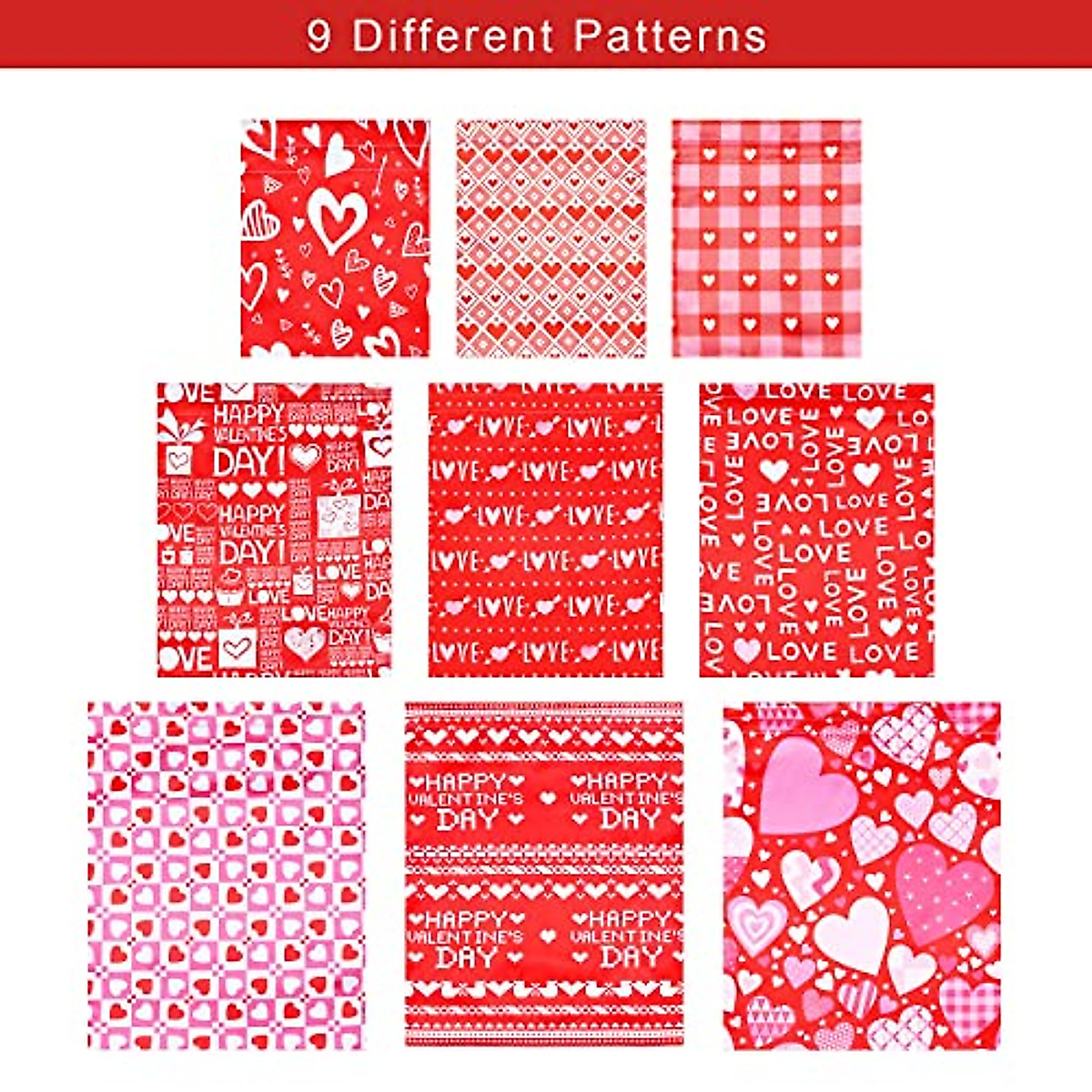 Fovths 9 Pack Large Valentines Gift Bags with Drawstring Satin Fabric Gift Wrapping Bags Bulk for Valentines Day Gifts Anniversaries Treats and Party Favors (3 Assorted Size)