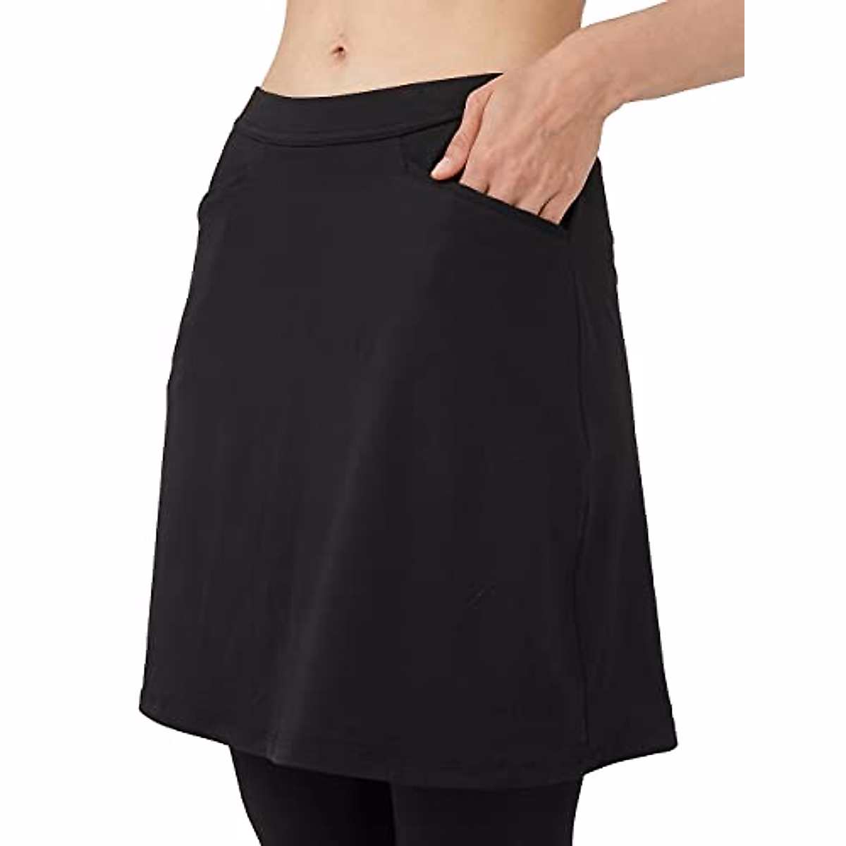 alvon Women Knee Length Skirts with Leggings Modest Skirt with Leggings Golf Skirt with Leggings Athletic Skort with Leggings Black L