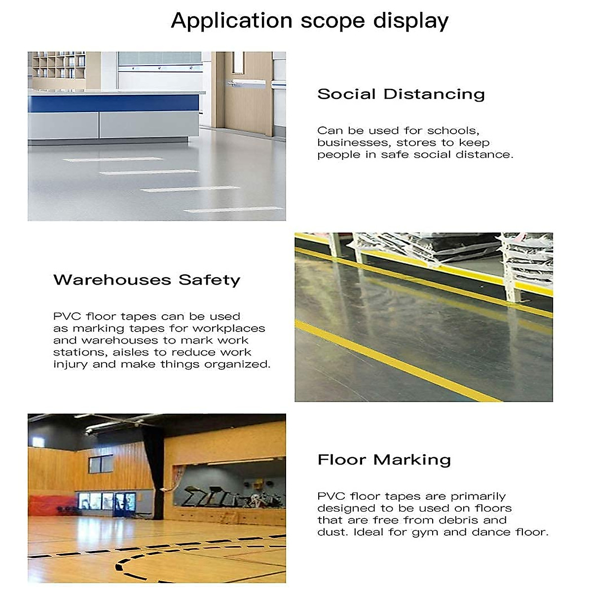 APT, Multi Color Marking Tape, Premium Safety Marking and Dance Floor Splicing Tape, 6 mil Thick (Yellow, 1 Roll)