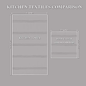 Sticky Toffee Cotton Kitchen Towels Dishcloths Set of 8, Gray and White Dish Cloth Towels, Tea Towels, Reusable and Absorbent Cleaning Cloths, Oeko-Tex Cotton, 12 in x 12 in