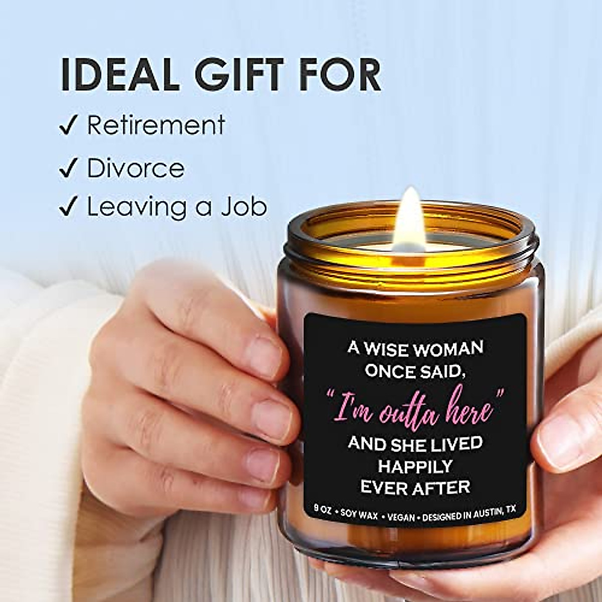 Funny Retirement/Divorce Candle, Cool Retirement Gifts For Women, Divorce Gifts For Women, Best Retirement Gifts For Women, Farewell Gifts For Colleagues Coworker Teacher, Happy Retirement Gifts Ideas