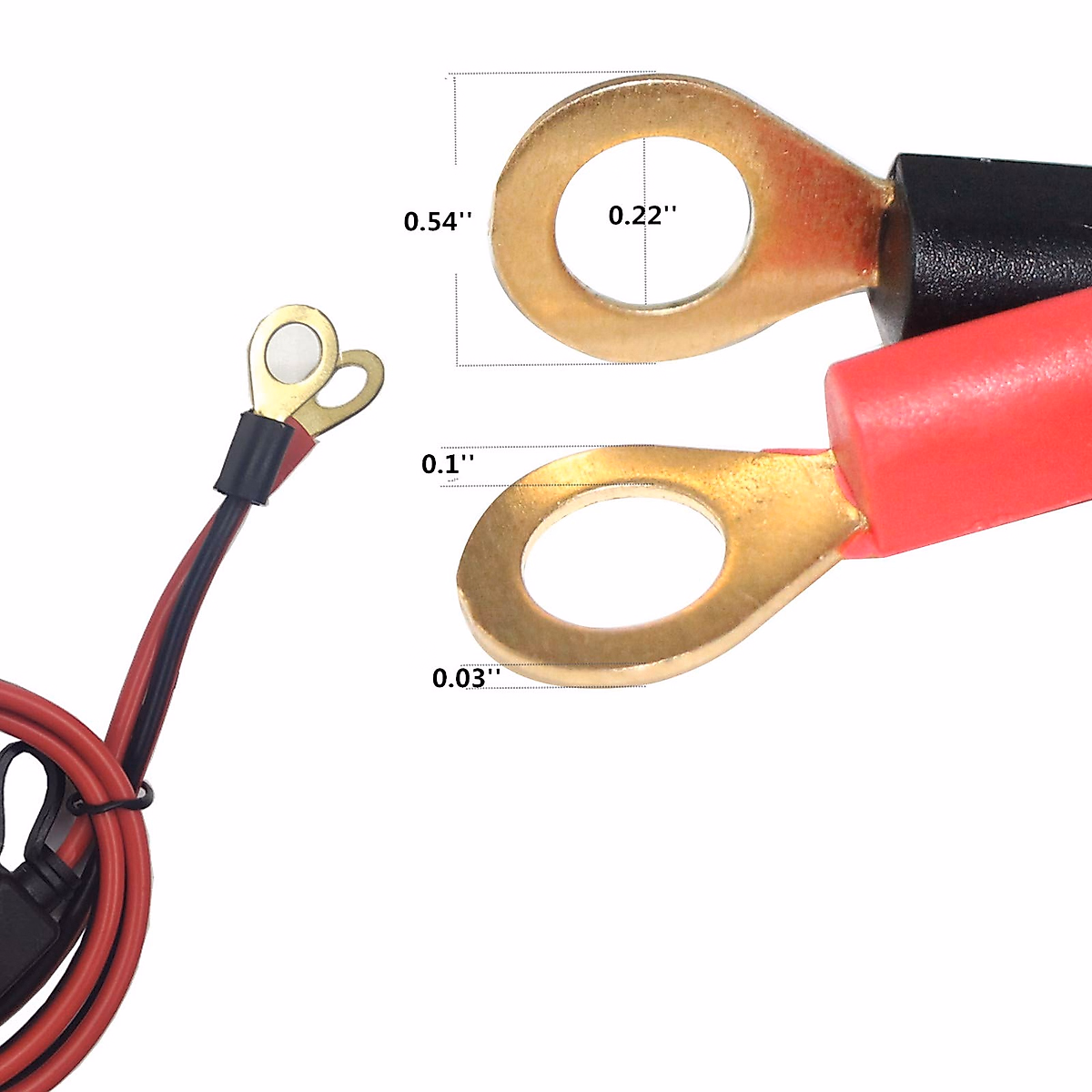 Ovitar O Ring Terminal SAE Cable - 12V-24V Quick Disconnect Extension Cable 2 Pin DC Connection Cord Plug for Camp Trailer Solar Panels Battery