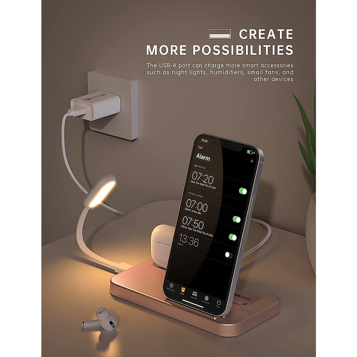 Conido Wireless Charger, 2 in 1 Wireless Charging Station for iPhone and AirPods, Charging Dock for AirPods Pro/2/1, 7.5W Qi Fast Charger for iPhone 13/12 Pro Max/11 Pro Max/XR/XS Max/X/11 Plus