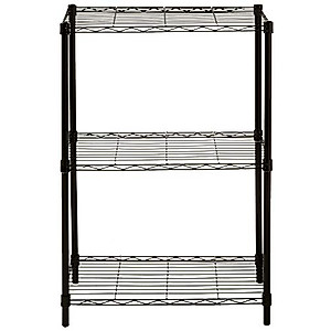 Home Basics Wire Shelving Storage Unit (3 Tier, Black)