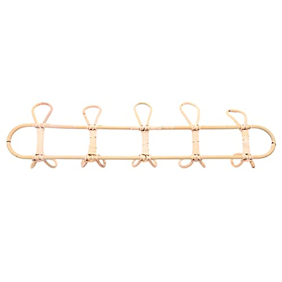 FDSF Camsiom Large Rattan Wall Hooks Clothes Hat Hanging Hook Crochet Cloth Holder Organizer Hangers Decor for Home Decor