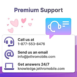 Jethro Mobile Cell Phone Plan for Seniors & Kids (No Contract), 8GB High-Speed Data, Unlimited Talk & Text, SIM Card Kit (1 Year)