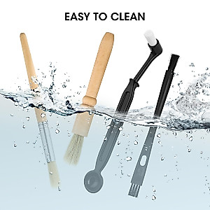 Aieve Coffee Cleaning Brush Set, 7 Pcs Espresso Coffee Brush Kit includes Cleaning Towel, Wooden Coffee Grinder Brush, Nylon Brush for Coffee Pot, Pasta Maker