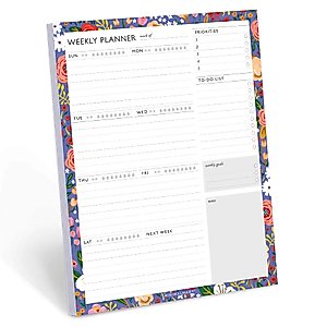 Minimalmart Weekly Planner with 52 Undated 8.5 x 11 Tear-Off Sheets, Floral Weekly Vibrant Calendar, Organizer, Scheduler, Productivity Tracker, Priority Task, Weekly Goal, to-do List