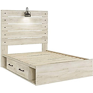 Signature Design by Ashley Wooden Mattress Support Bunkie Board Roll Slat with Nylon Cord, Full, Beige