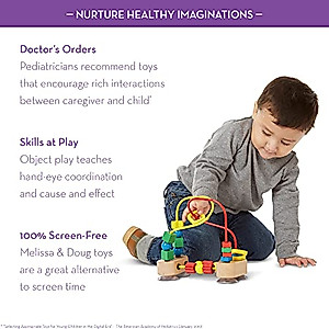 Melissa & Doug First Bead Maze - Wooden Educational Toy for Floor, High Chair, or Table - Infant Maze Toy, Bead Maze Toys For Toddlers And Babies 4.2 x 7 x 8.6 inches ; 1.3 pounds