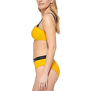 Calvin Klein Women's Standard High Waisted Elastic Logo Sporty Bikini Set, MANGO