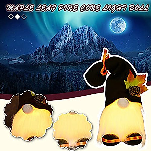 Fall Signs for Home Decor, Festival Lighted Faceless Doll Decoration Creative Autumn Lighted Doll Gift, Halloween Decorations for Home Gifts Thanksgiving Home Decor Autumn