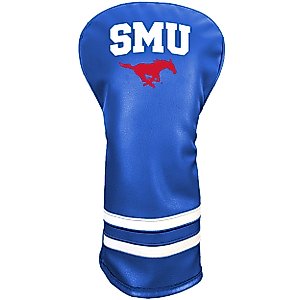 Team Golf NCAA Southern Methodist Vintage Driver Headcover - Printed Team Golf NCAA Vintage Driver Golf Club Headcover, Form Fitting Design, Retro Design with Fleece Lining for Extra Club Protection
