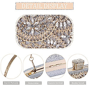 SUKUTU Gorgeous Women Sparkling Evening Bag Rhinestone Beaded Clutch Purse Glitter Bridal Prom Party Handbag