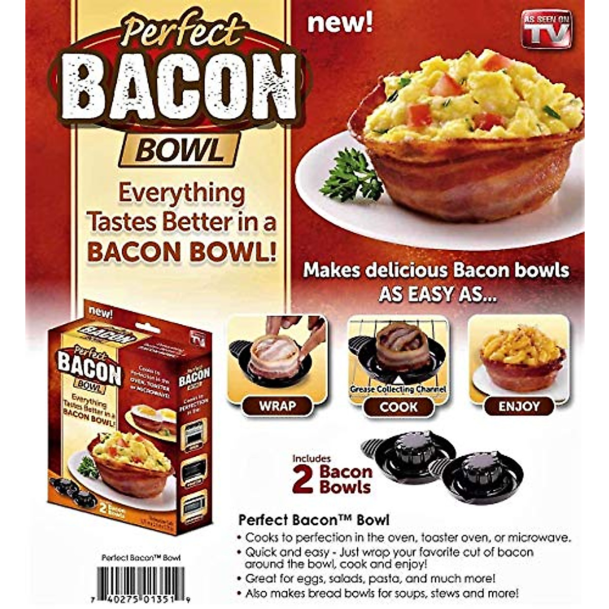 Perfect Bacon Bowl Bowls 2 / Pack