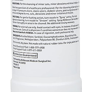 McKesson Dermal Wound Cleanser, Non-Sterile, Non-Cytotoxic, Rinse-Free Formula, 8 fl oz, 1 Count