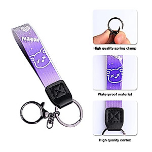 Kawaii Car Keychain Gradient Color Cute Keychains for Women/Men/Girls/Kids,Personalized Bear Keychains for Backpacks Charms Purse (Purple)…
