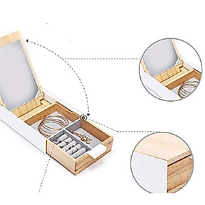 BBSJ Trinket Storage Box with Slide Top Design Team Jewel Case Cabinet Armoire Ring Necklacel Gift Storage Box Organizer