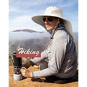 Camptrace Wide Brim UPF 50+ UV Protection Sun Hats Hiking Fishing Gardening Hats with Large Neck Flap for Womens Mens Nylon, Beige