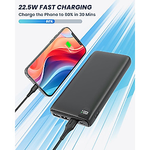 A ADDTOP Portable Charger Power Bank 26800mAh - Phone Charger 22.5W Fast Charging, 4 USB Outputs PD 3.0 USB C External Charger Battery Pack for Cell Phone Compatible with iPhone iPad Galaxy Android