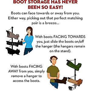 Boot Butler Standing Boot Rack – As Seen On Rachael Ray – Clean Up Your Floor & Protect Your Boots – 5-Pair Boot Storage Organizer & Boot Shaper/Tree