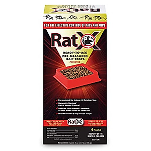 EcoClear Products 620105, RatX Ready-To-Use Pre-Measured 3 oz. Bait Trays, 4-Pack