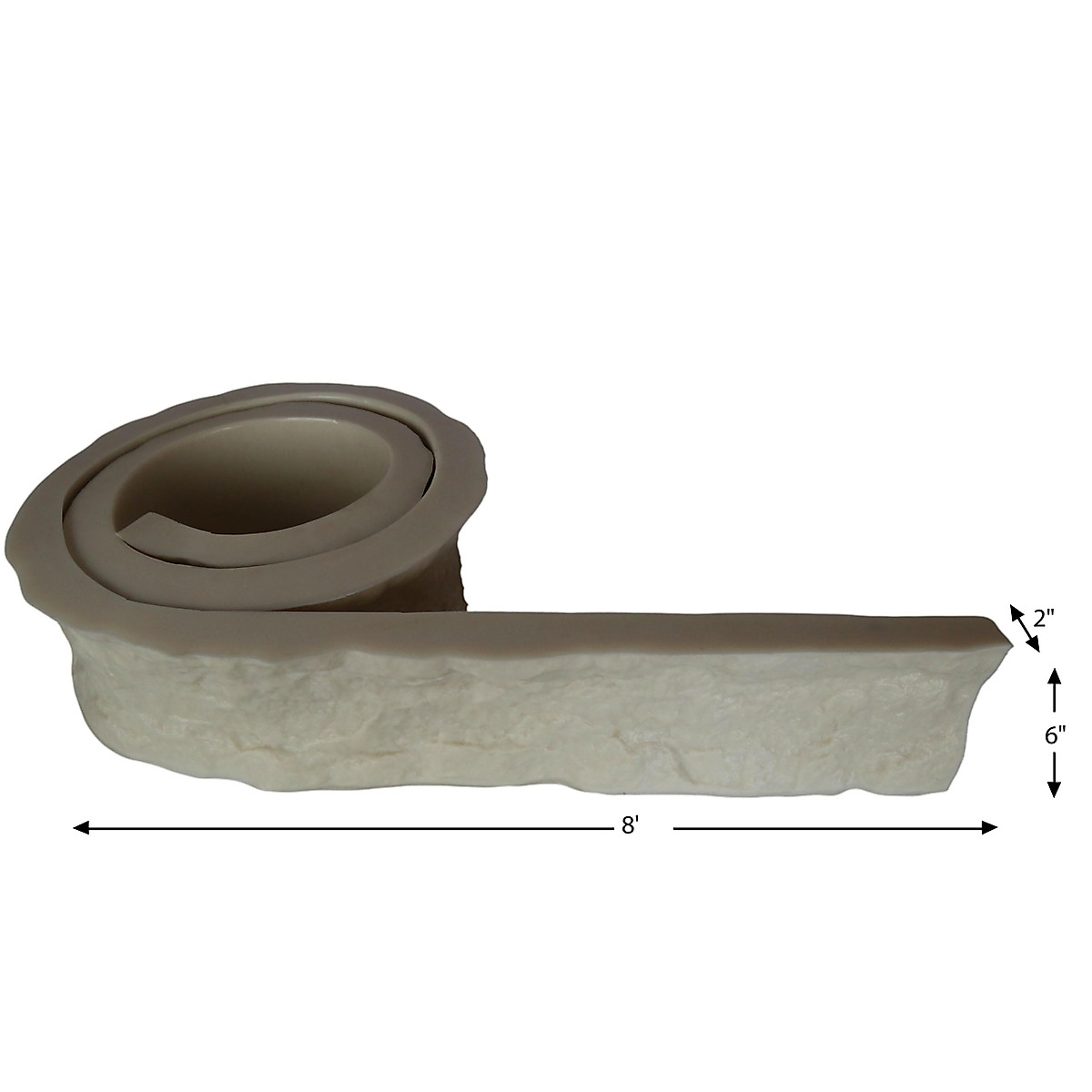 Stone Master Molds Chiseled Edge Concrete Countertop Edge Form Liner 8'x6"x2"